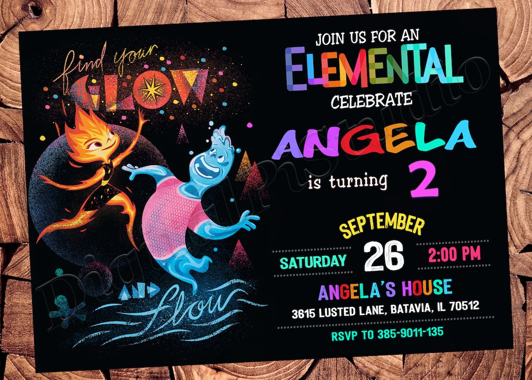 Elemental Invitation Elemental Birthday Elemental Party Elemental ...