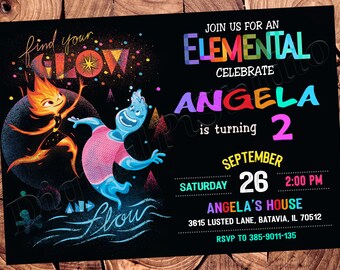 Elemental Invitation Elemental Birthday Elemental Party Elemental ...
