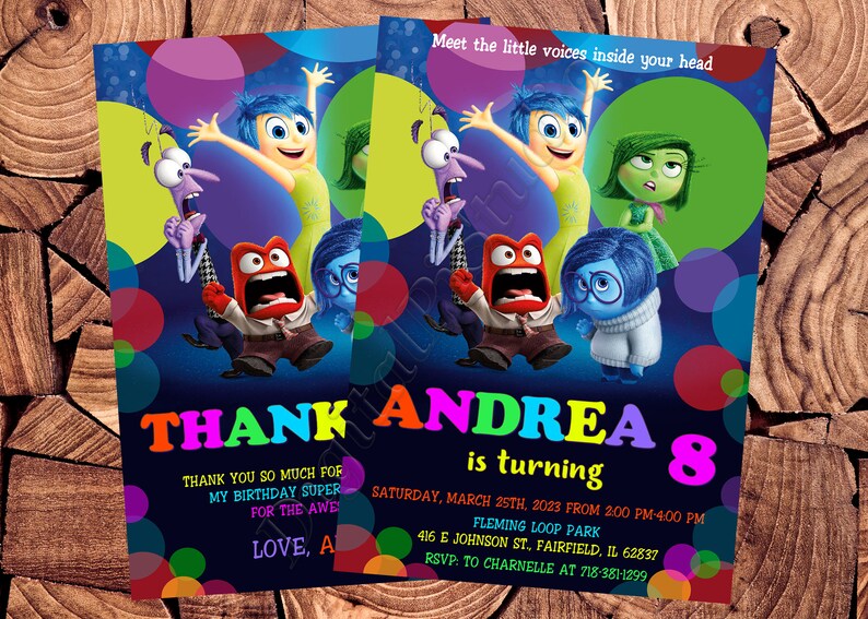 Inside Out Invitation Inside Out Birthday Invitation Inside Out Party ...