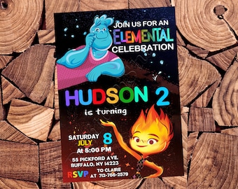 Elemental Invitation Elemental Birthday Elemental Invite Elemental ...