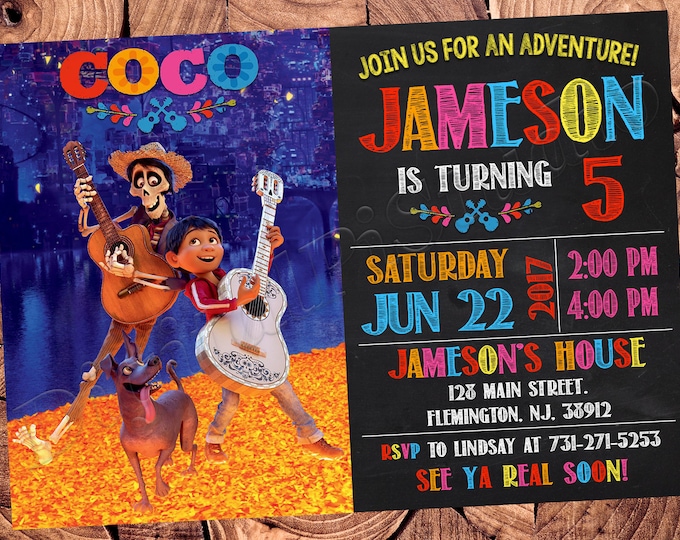 Coco Invitation Coco Birthday Invitation Fiesta Invitation Coco Party ...