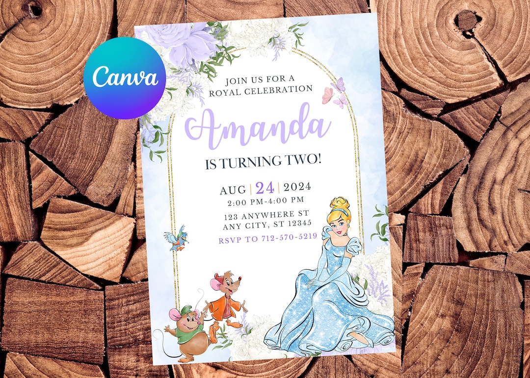 Cinderella Invitation Princess Cinderella Birthday Invitation ...