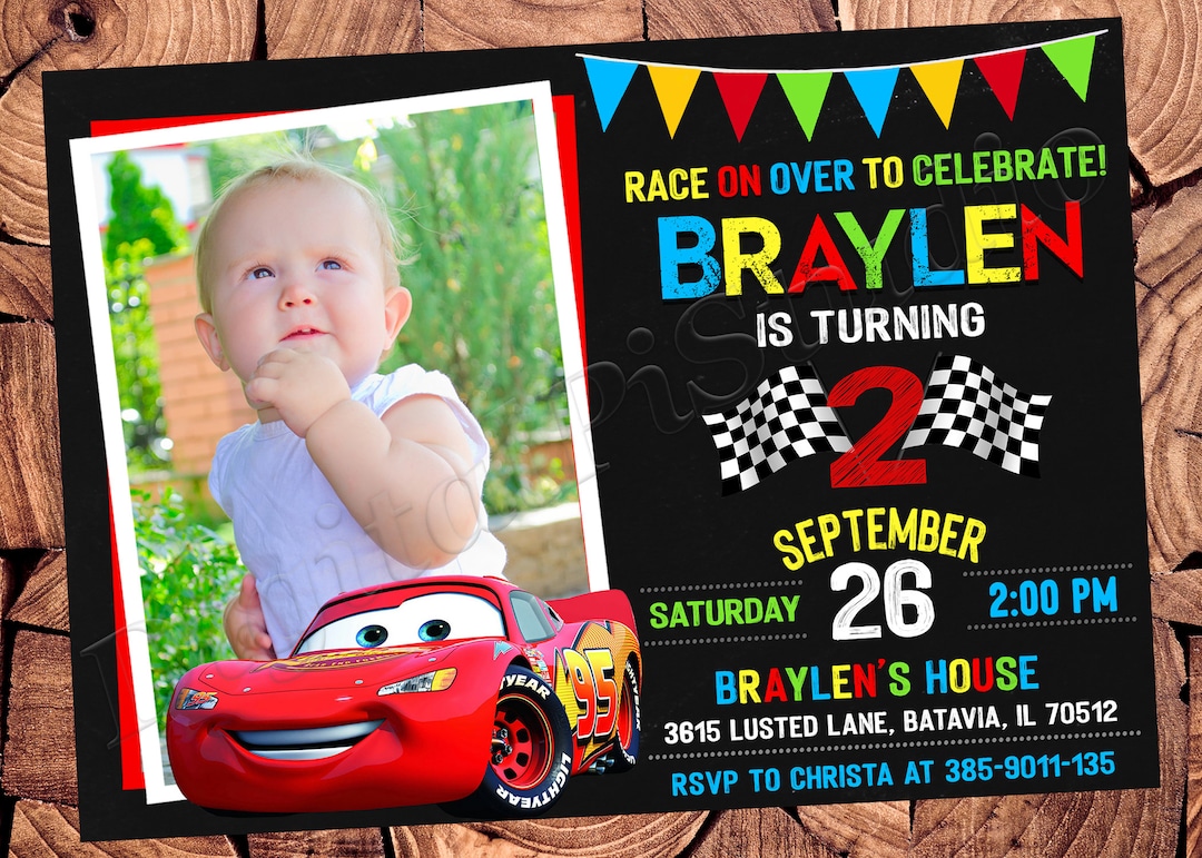 Cars Invitation Cars Birthday Invitation Cars Party Cars Invite Cars ...