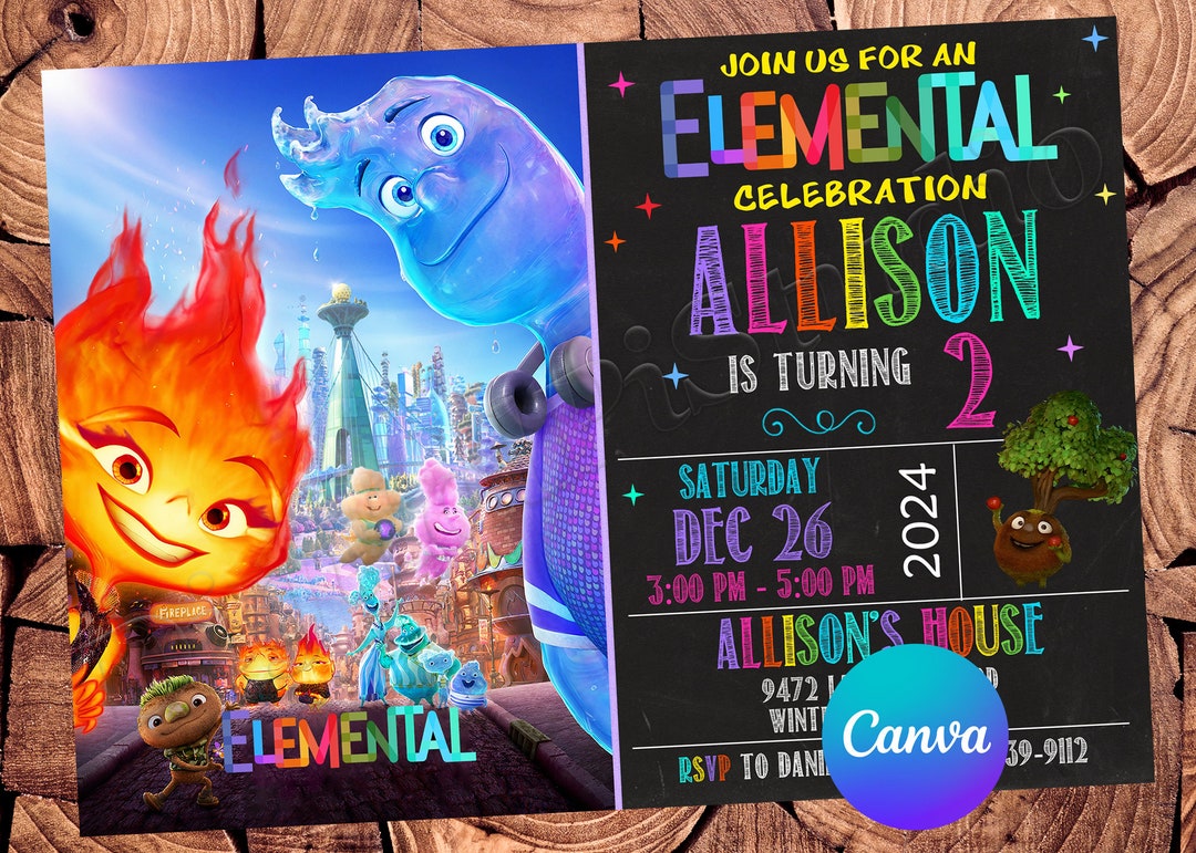 Elemental Invitation Elemental Birthday Invitation Elemental Party ...