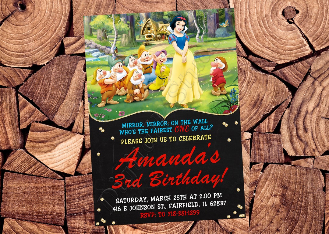 Snow White Invitation Snow White Birthday Snow White Party - Etsy