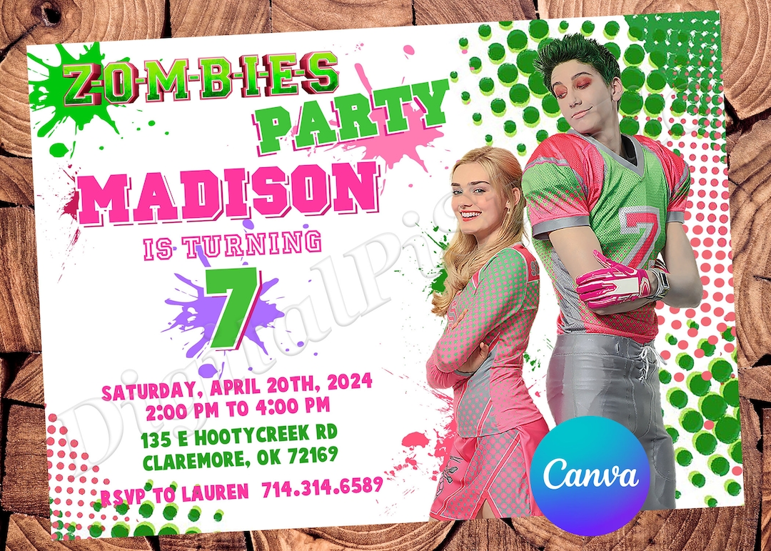 Zombies Invitation Zombies Birthday Invitation Zombies Party Zombies ...