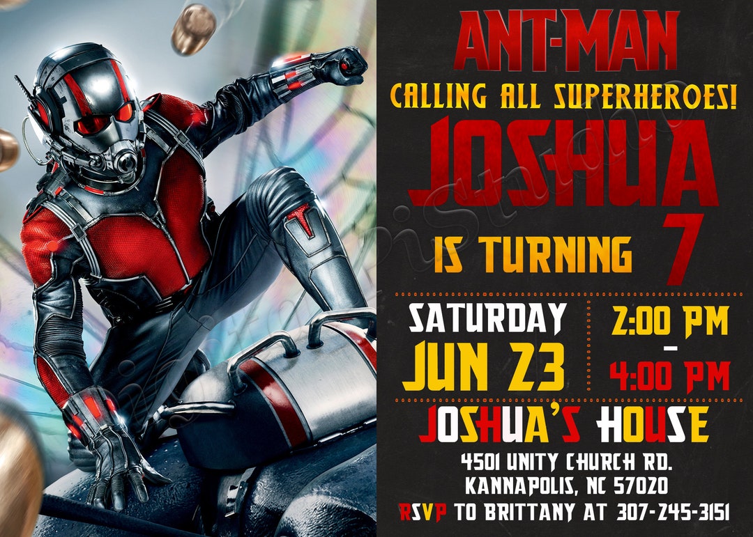 Ant-man Invitation Ant-man Birthday Ant-man Party Antman Invitation ...