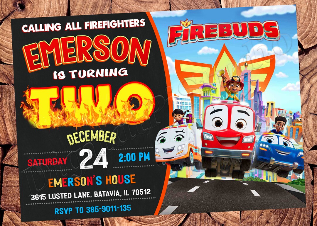 Firebuds Invitation Firebuds Birthday Firebuds Party Firebuds Invite ...