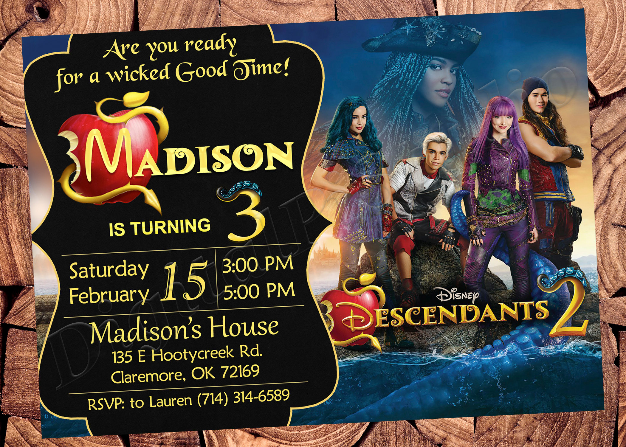 Descendants Invitation Descendants Birthday Invitation Descendants ...