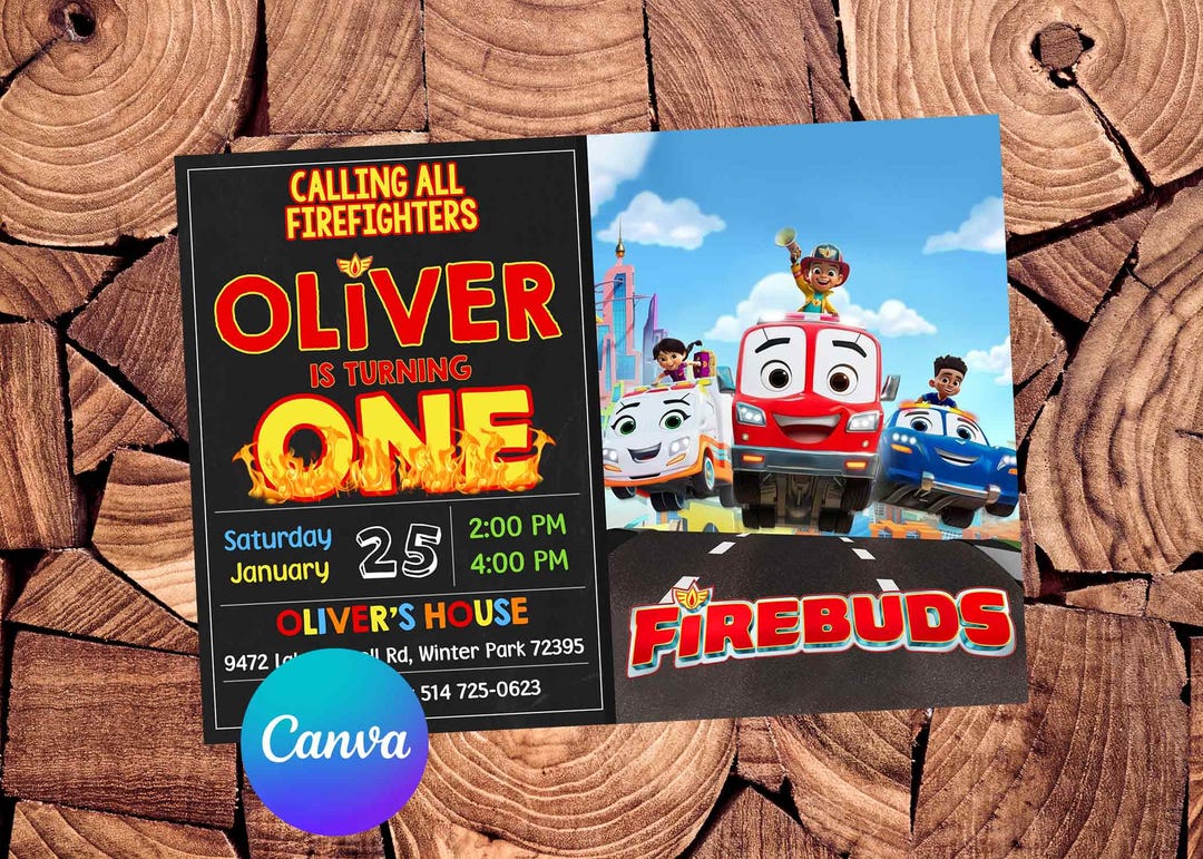 Firebuds Invitation Firebuds Birthday Invitation Firebuds Party ...