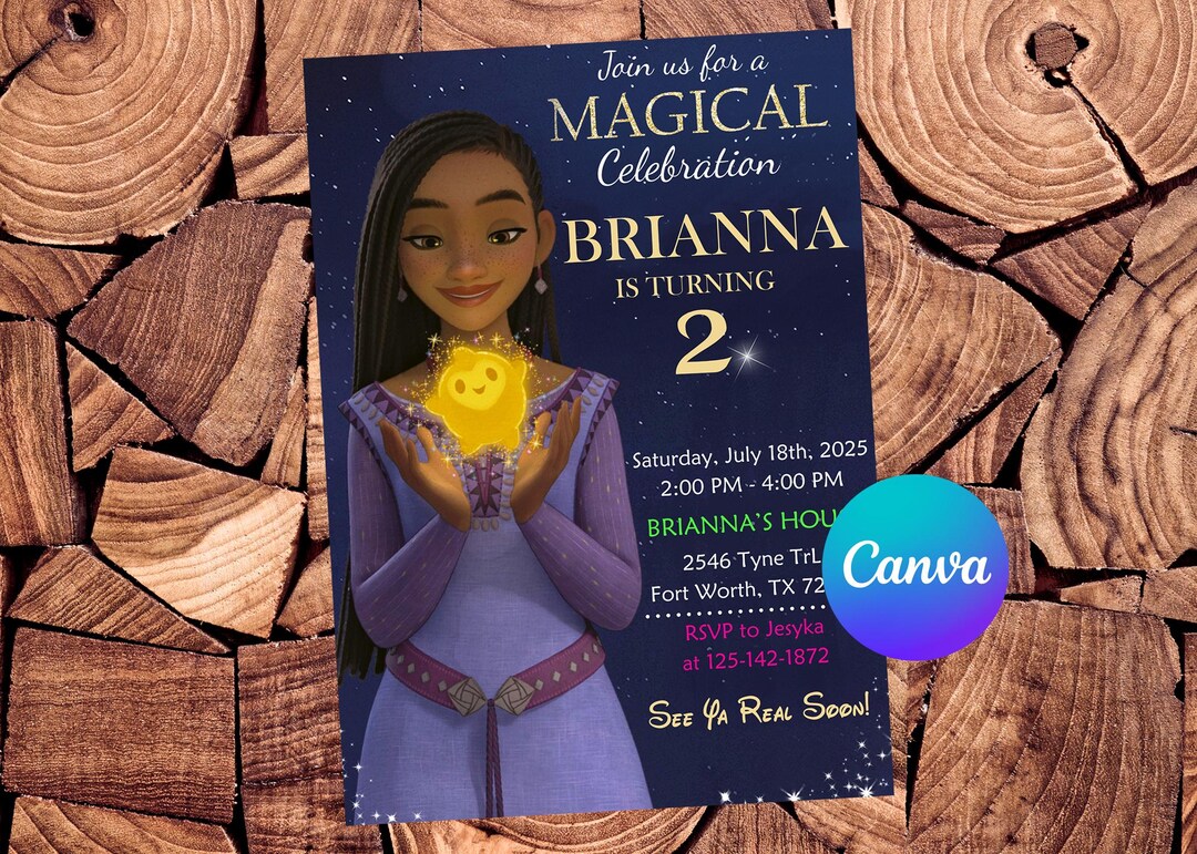 Wish Invitation Wish Birthday Invitation Wish Party Princess Wish ...