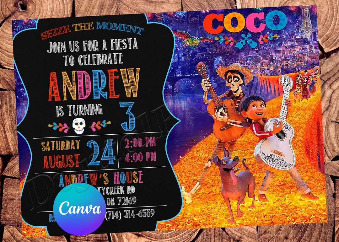 Coco Invitation Coco Birthday Invitation Fiesta Invitation Coco Party ...