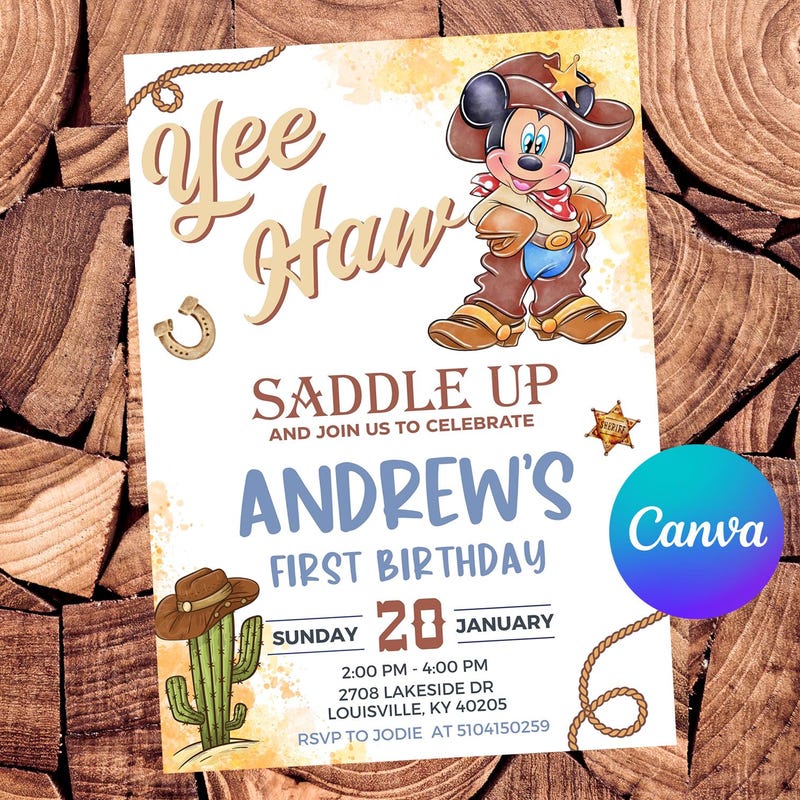 Printable Cowboy Mickey - Etsy