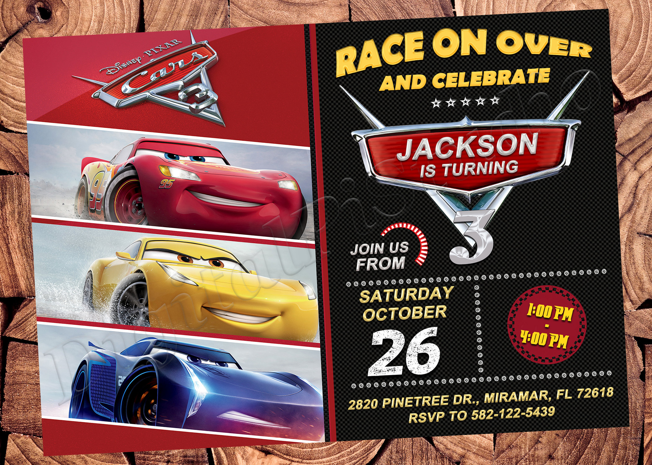 Cars 3 Invitation Cars Invitation Cars 3 Birthday Cars 3 Party - Etsy