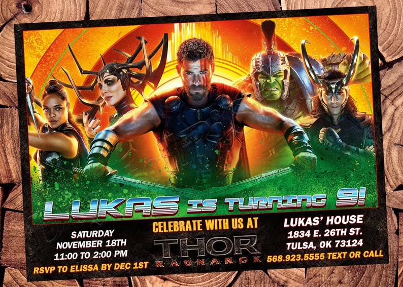 Thor Ragnarok Invitation Thor Invitation Thor Birthday Invitation Thor ...
