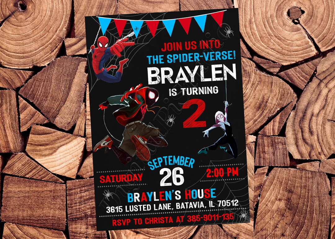Spider Verse Invitation Spiderman Invitation Spider Verse Birthday ...