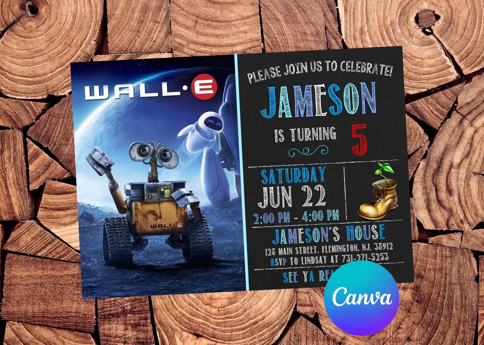 Wall E Invitation Wall E Birthday Invitation Wall E Party Wall E ...