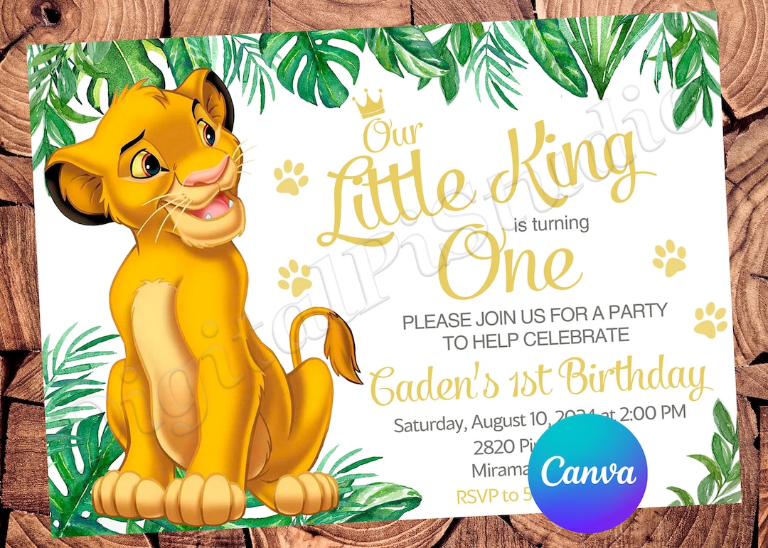 Lion King Invitation Lion King Birthday Invitation Lion King Party Lion ...