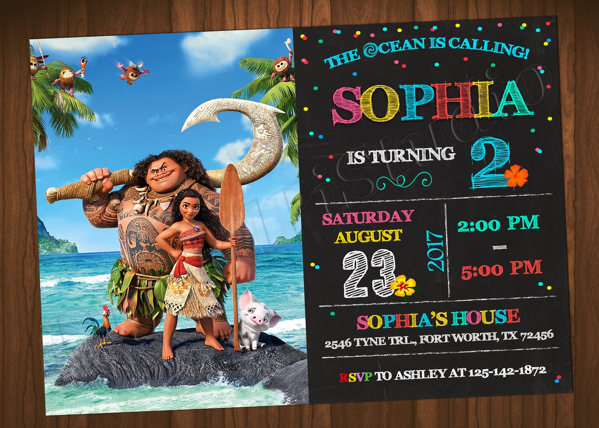 Moana Invitation Moana Birthday Invitation Moana Party Moana Invite ...