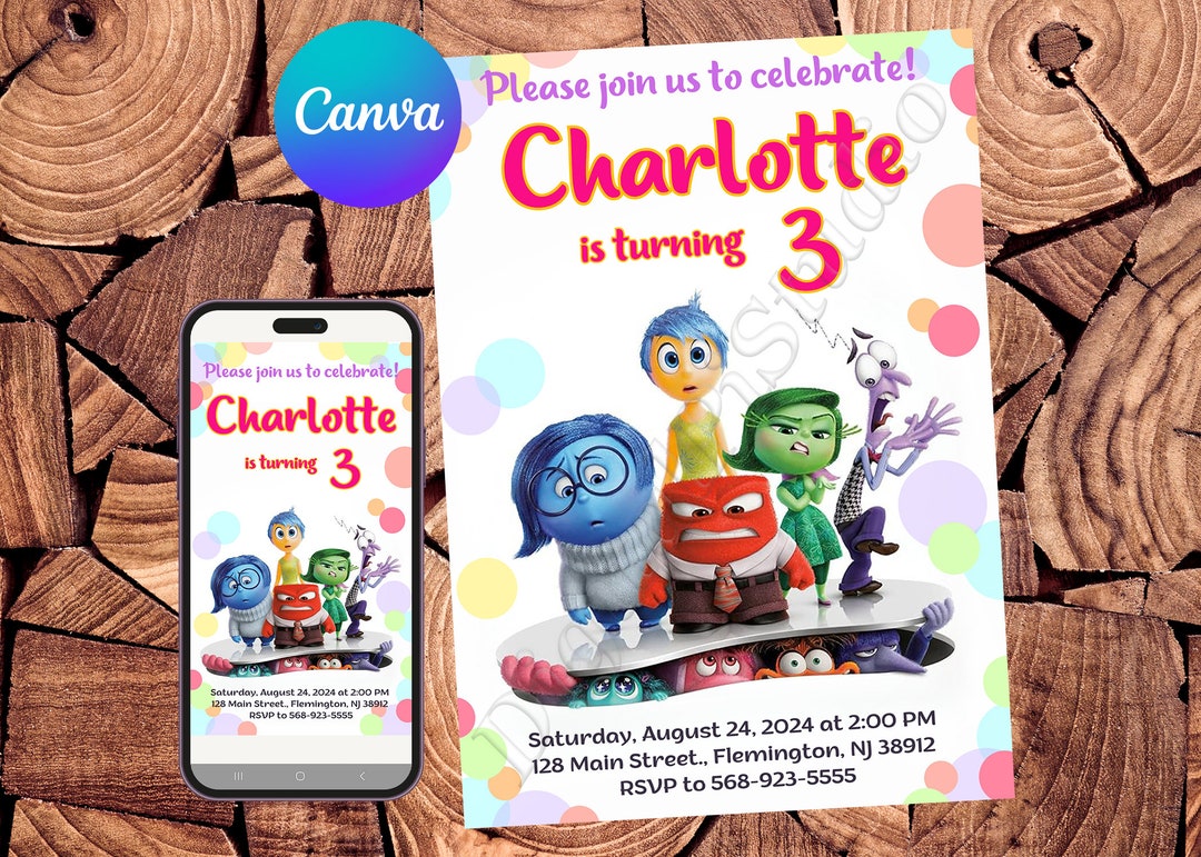 Inside Out Invitation Inside Out Birthday Invitation Inside Out Party ...
