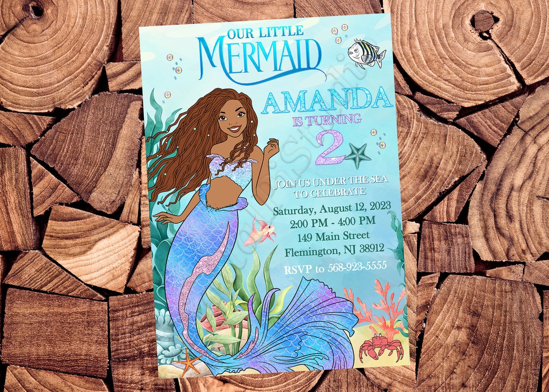 Little Mermaid Invitation Ariel Invitation Little Mermaid Birthday ...