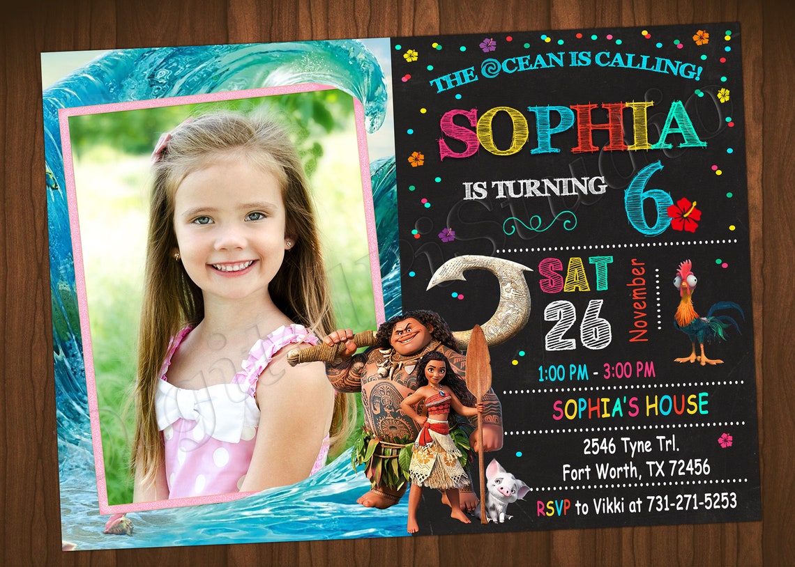 Moana Invitation Moana Birthday Invitation Moana Party Moana Invite ...