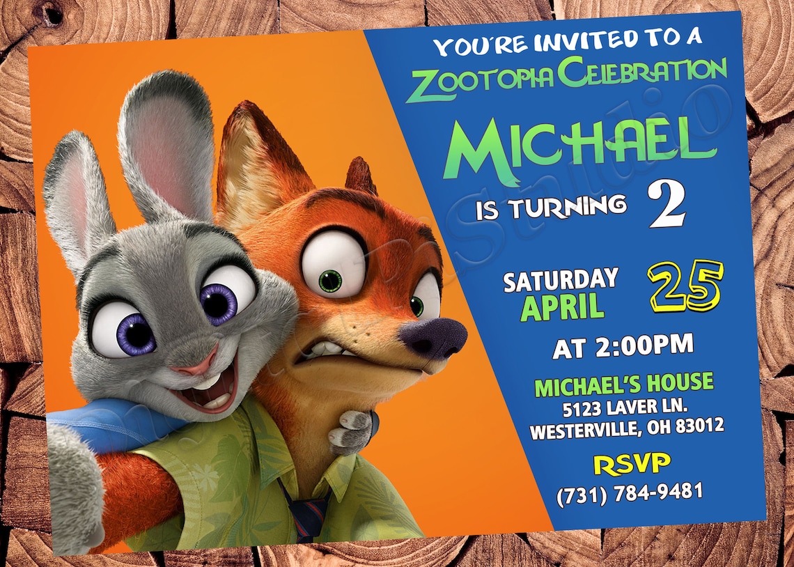 Zootopia Invitation Zootopia Birthday Invitation Zootopia Party ...