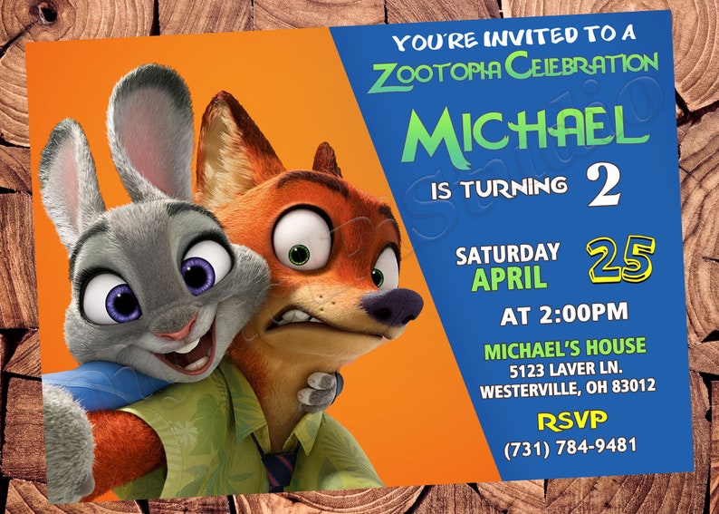 Zootopia Invitation Zootopia Birthday Invitation Zootopia Party ...