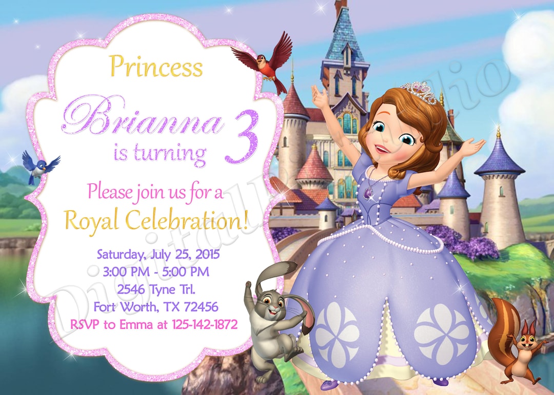 Sofia the First Invitation Princess Sofia Invitation Princess Sofia the ...