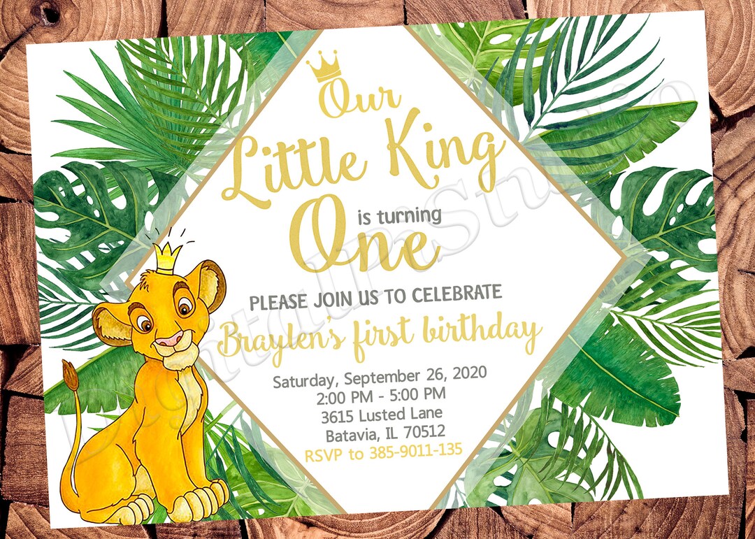 Lion King Invitation Lion King Birthday Invitation Lion King Party Lion ...