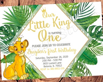 Lion King Invitation Lion King Birthday Party Invitation Lion King ...
