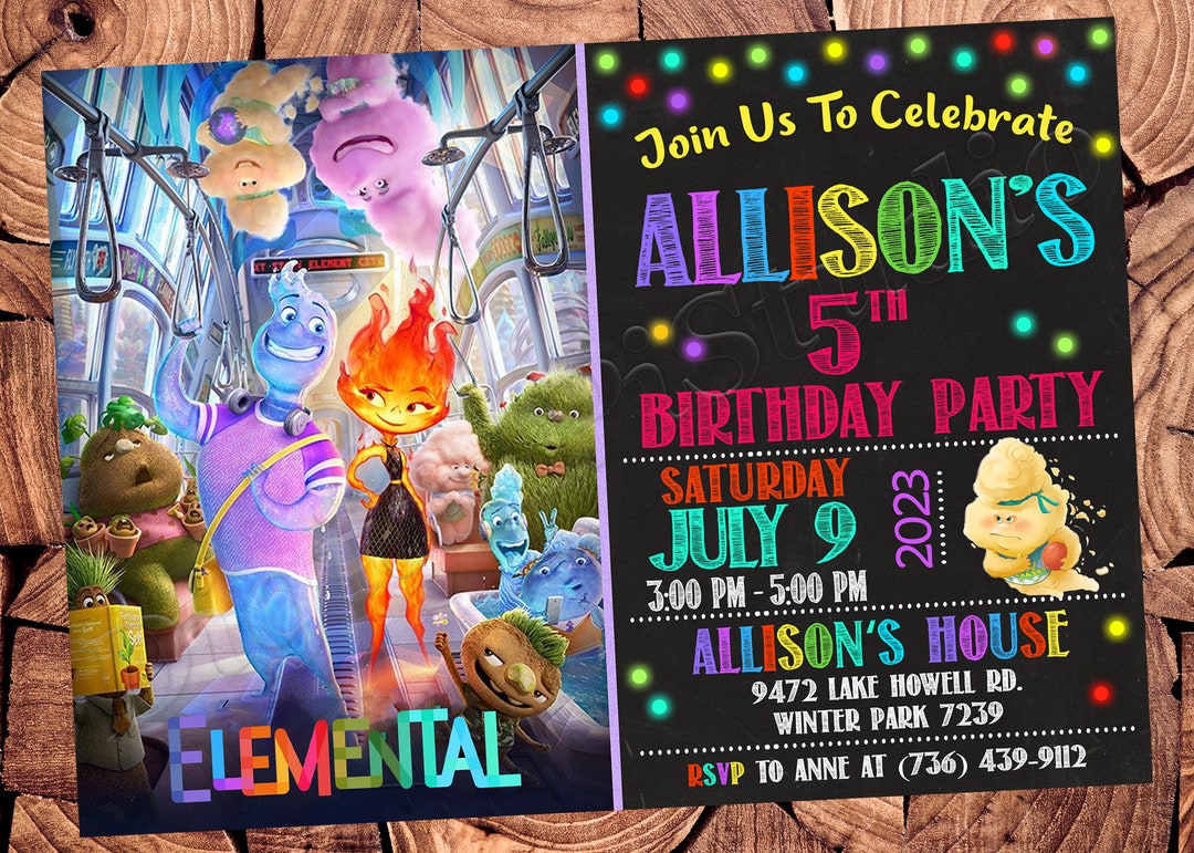 Elemental Invitation Elemental Birthday Elemental Party Elemental ...