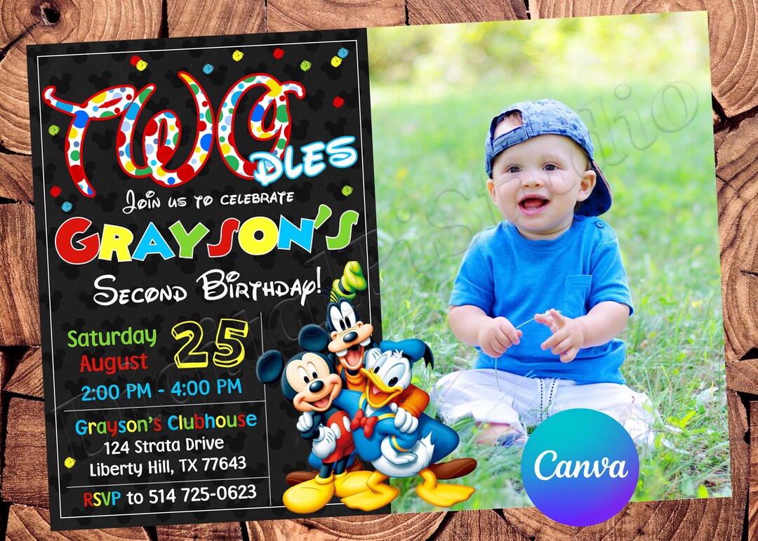 Mickey Mouse Invitation Mickey Mouse Clubhouse Birthday Invitation ...