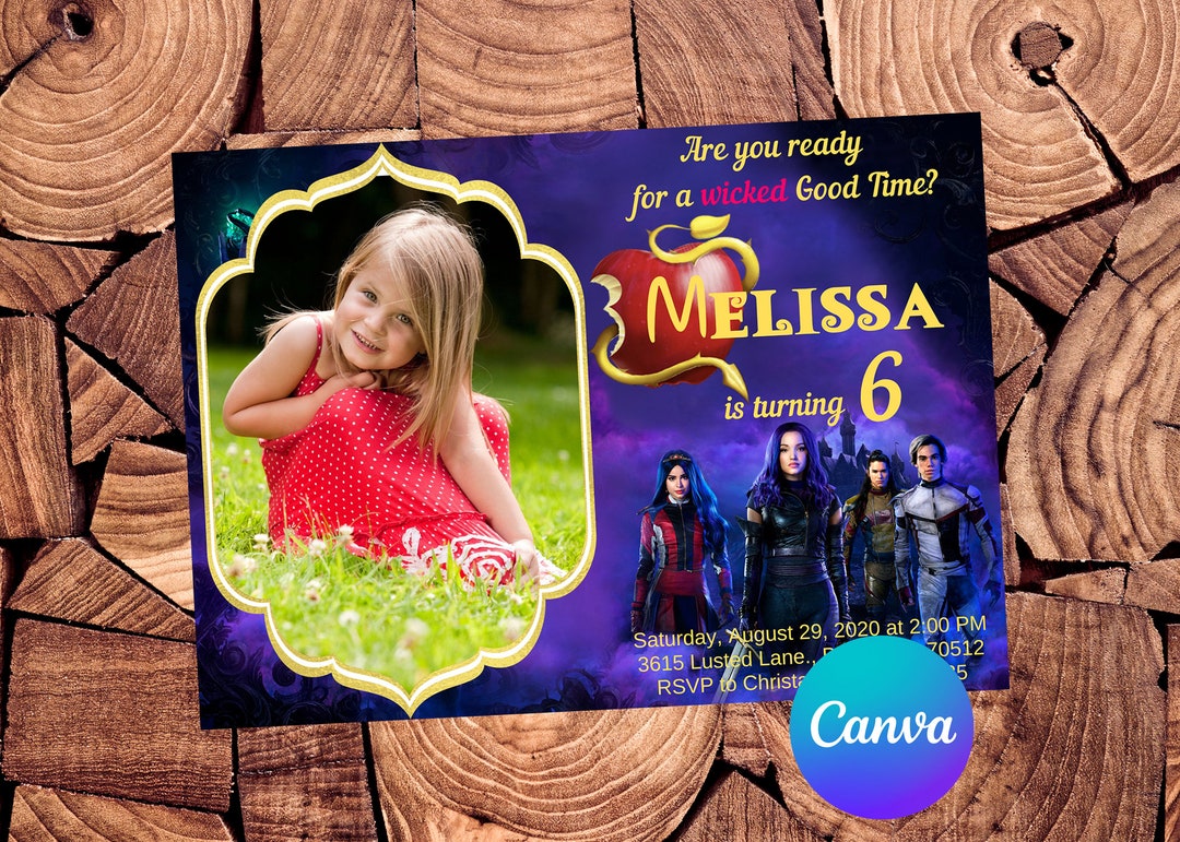 Descendants Invitation Descendants Birthday Invitation Descendants ...