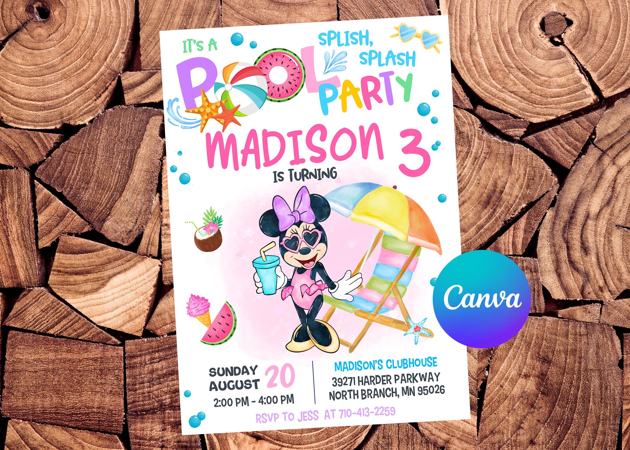 Minnie Mouse Pool Party Cutouts