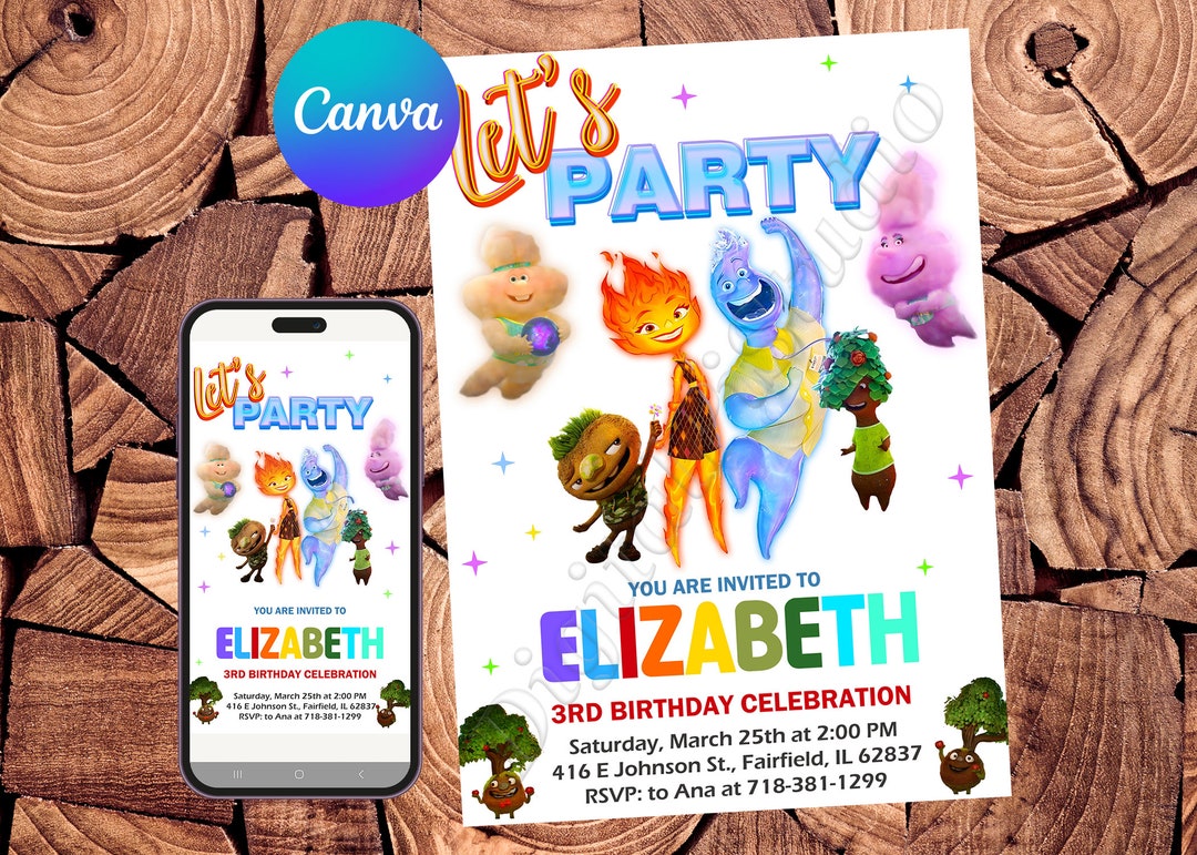 Elemental Invitation Elemental Birthday Invitation Elemental Party ...