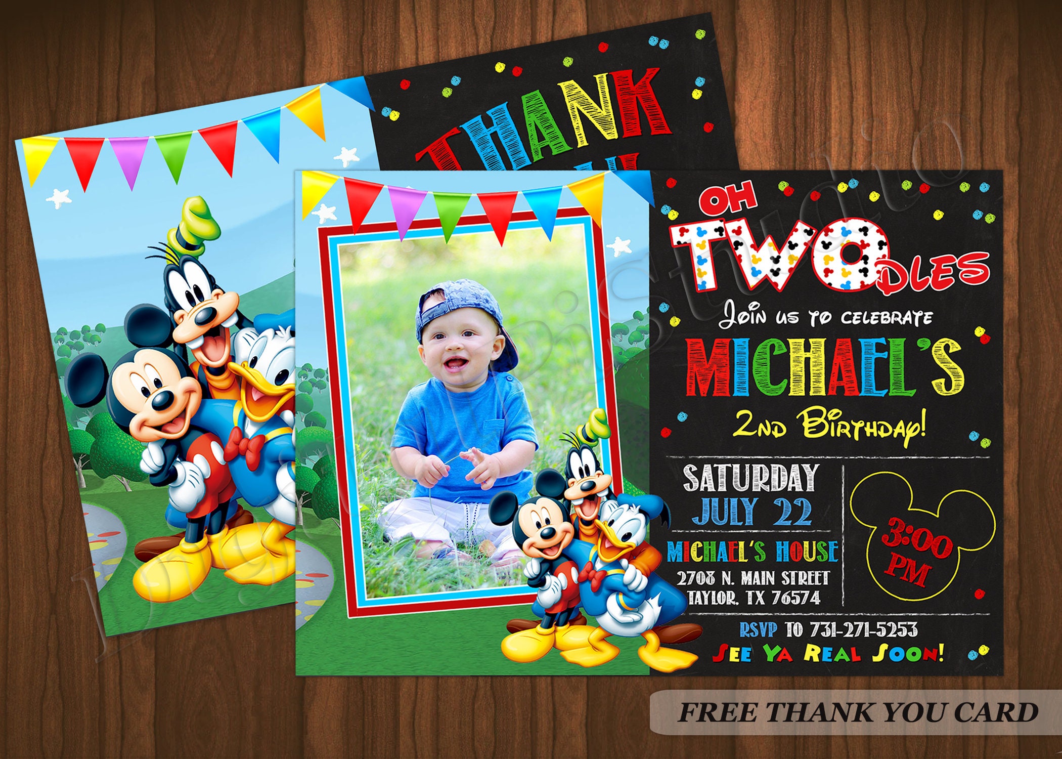 Oh Twodles Invitation Mickey Mouse Clubhouse Invitation Mickey | Etsy