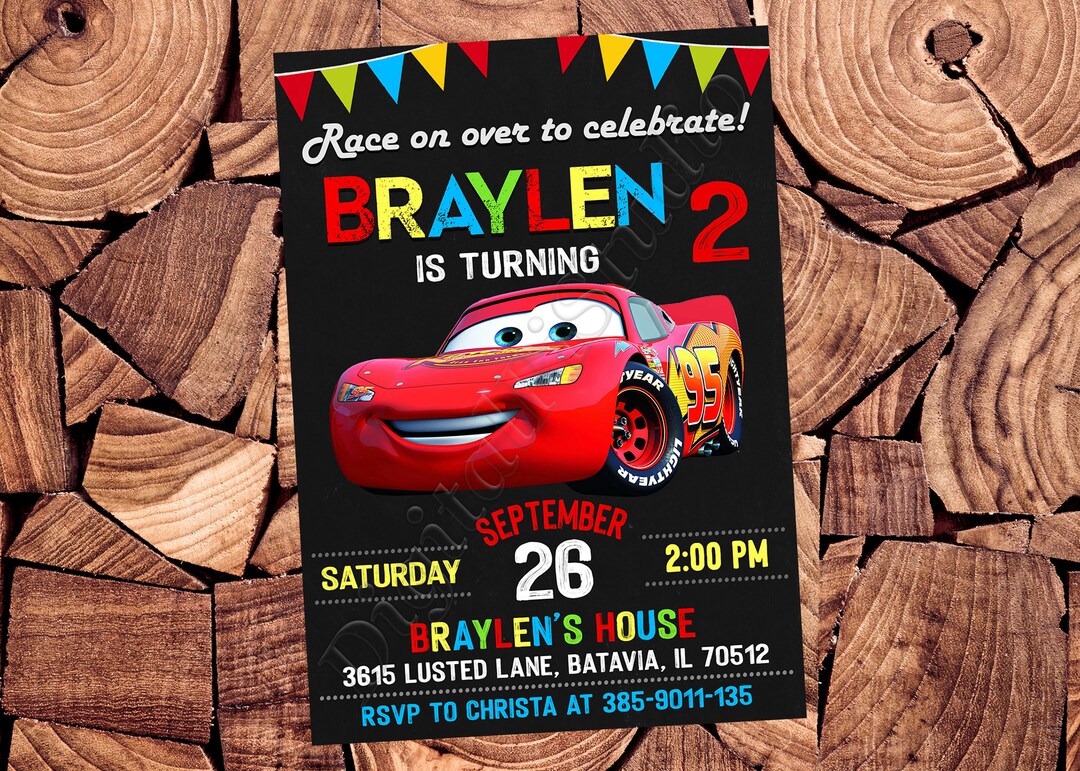 Cars Invitation Cars Birthday Invitation Cars Party Cars Invite Cars ...