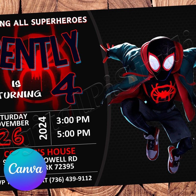 Spiderman Invitation - Etsy