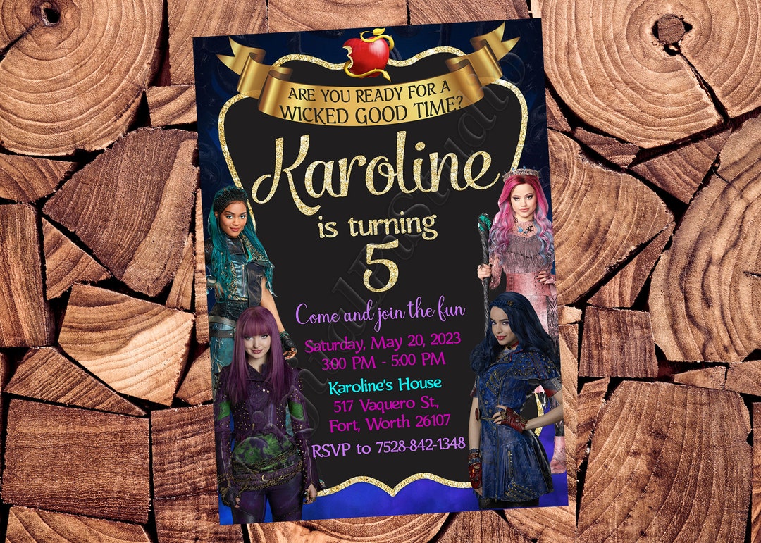 Descendants Invitation Descendants Birthday Invitation Descendants ...