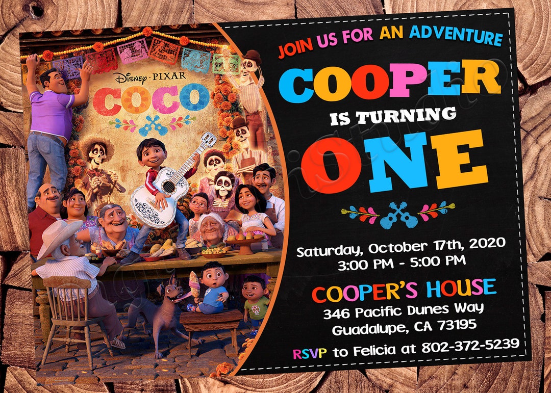 Coco Invitation Coco Fiesta Invitation Coco Birthday - Etsy