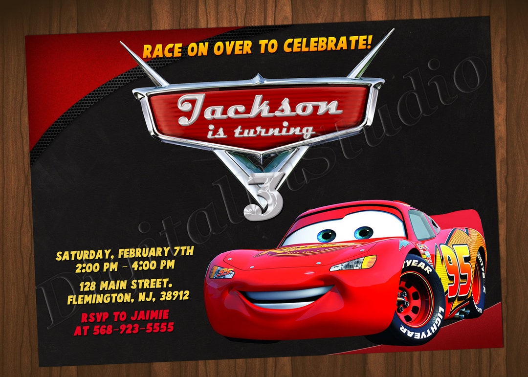 Cars Invitation Cars Birthday Invitation Cars Party Cars Invite Cars ...