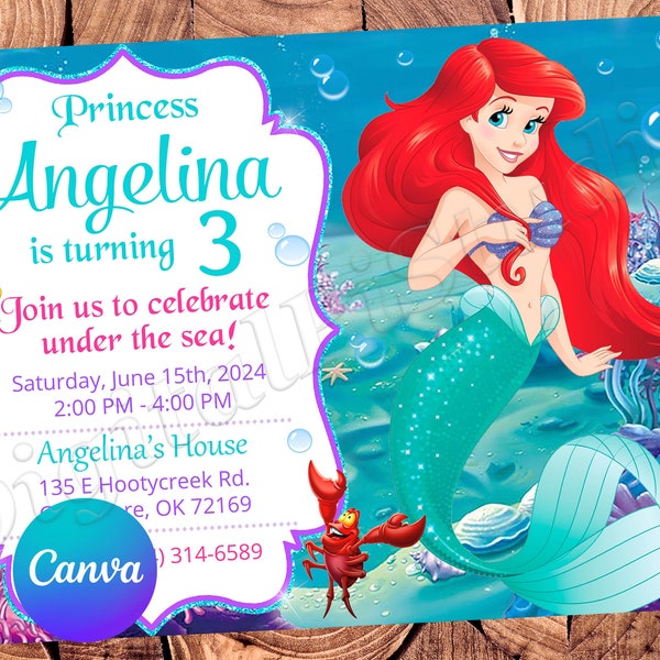Little Mermaid Invitation - Etsy