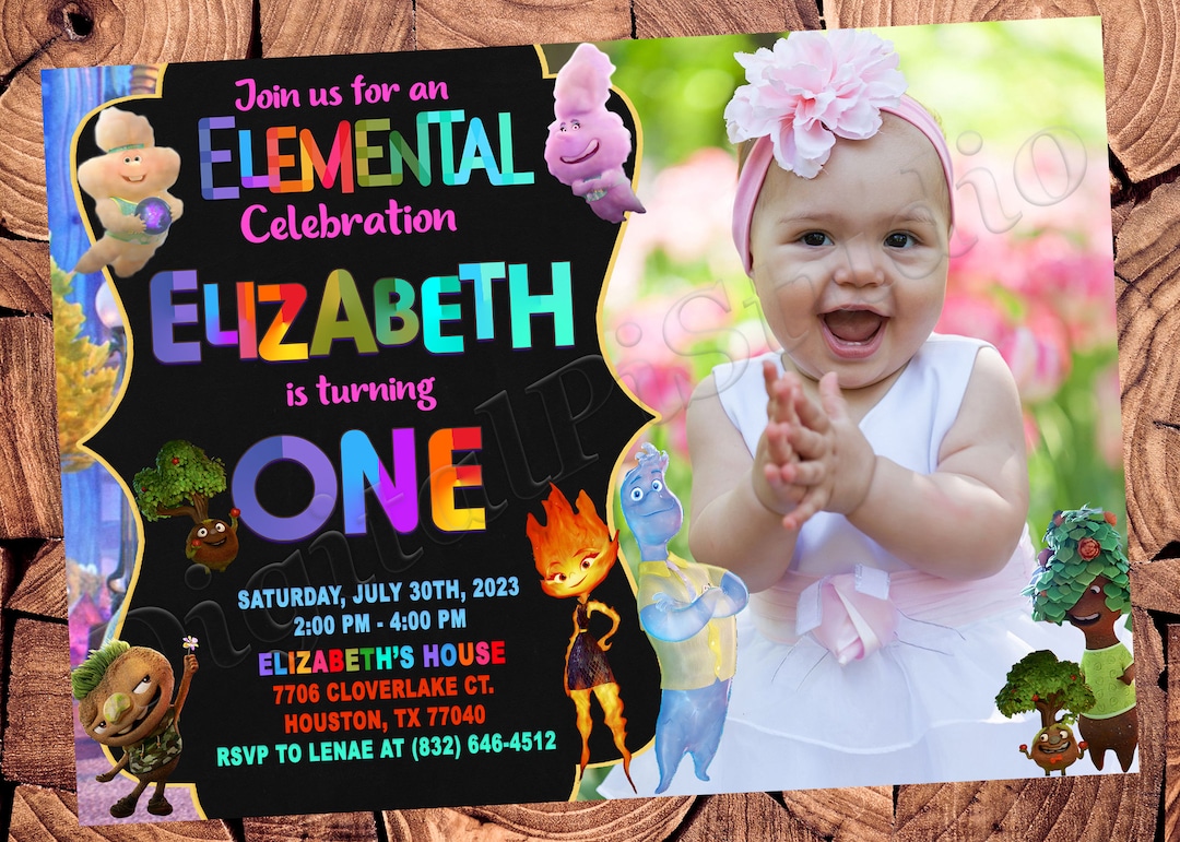 Elemental Invitation Elemental Birthday Elemental Party Elemental ...