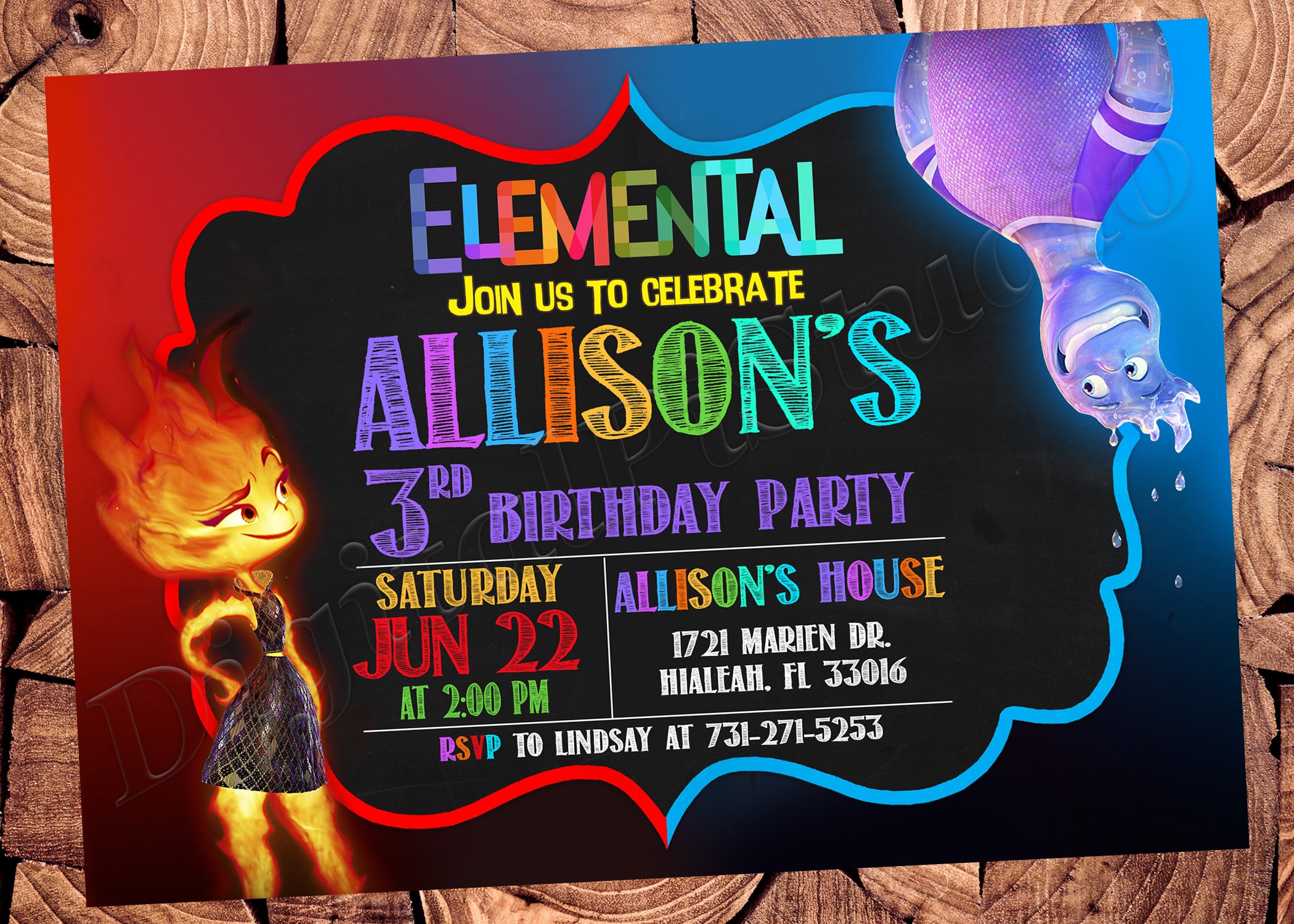 Elemental Invitation Elemental Birthday Elemental Party - Etsy