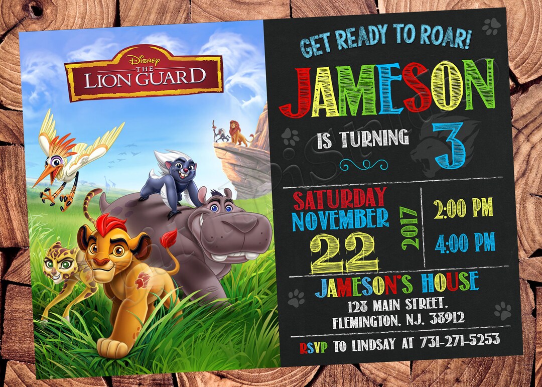 The Lion Guard Invitation Lion King Invitation the Lion Guard Birthday ...