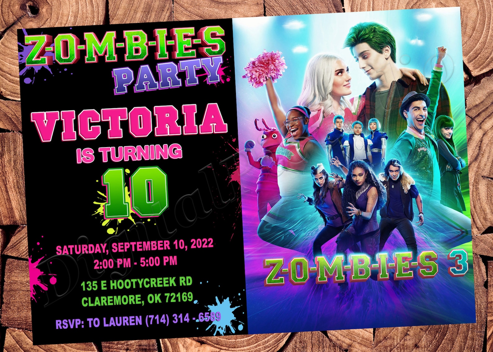 Zombies Invitation Zombies Birthday Invitation Zombies Party Zombies ...