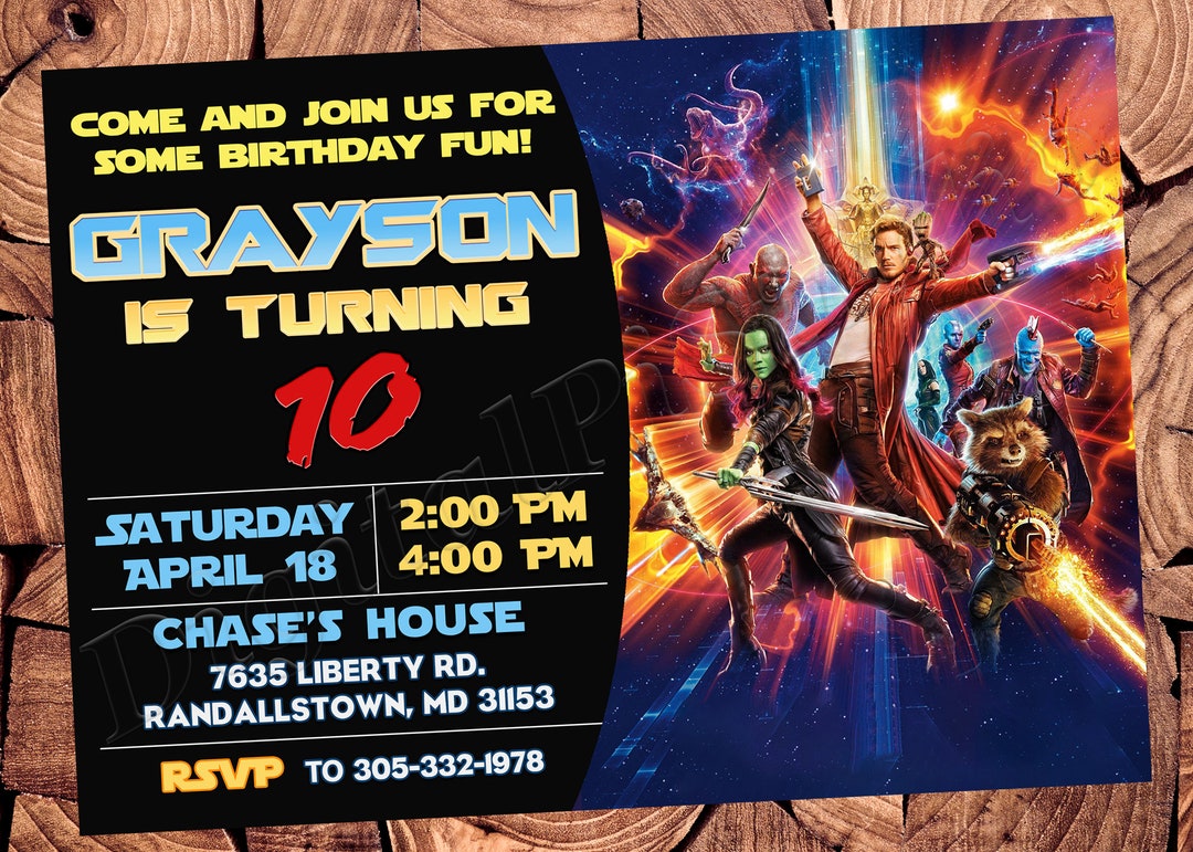Guardians of the Galaxy Invitation Groot Invitation Groot Birthday ...