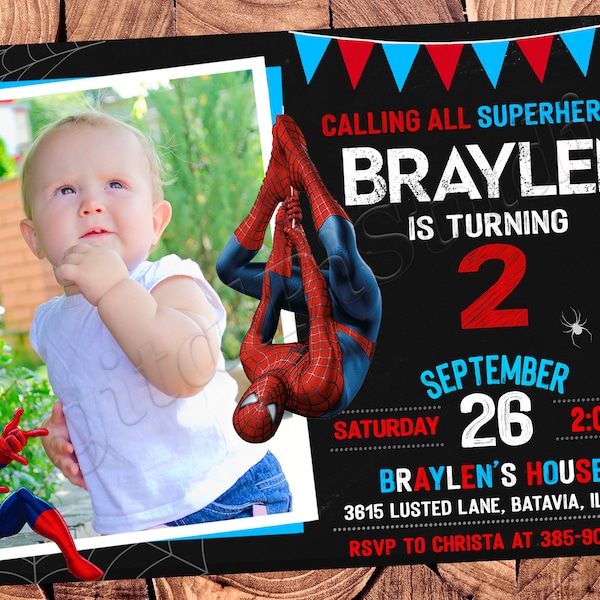 Spiderman Invitation - Etsy