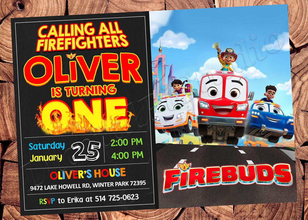Firebuds Invitation Firebuds Birthday Firebuds Party Firebuds Invite ...